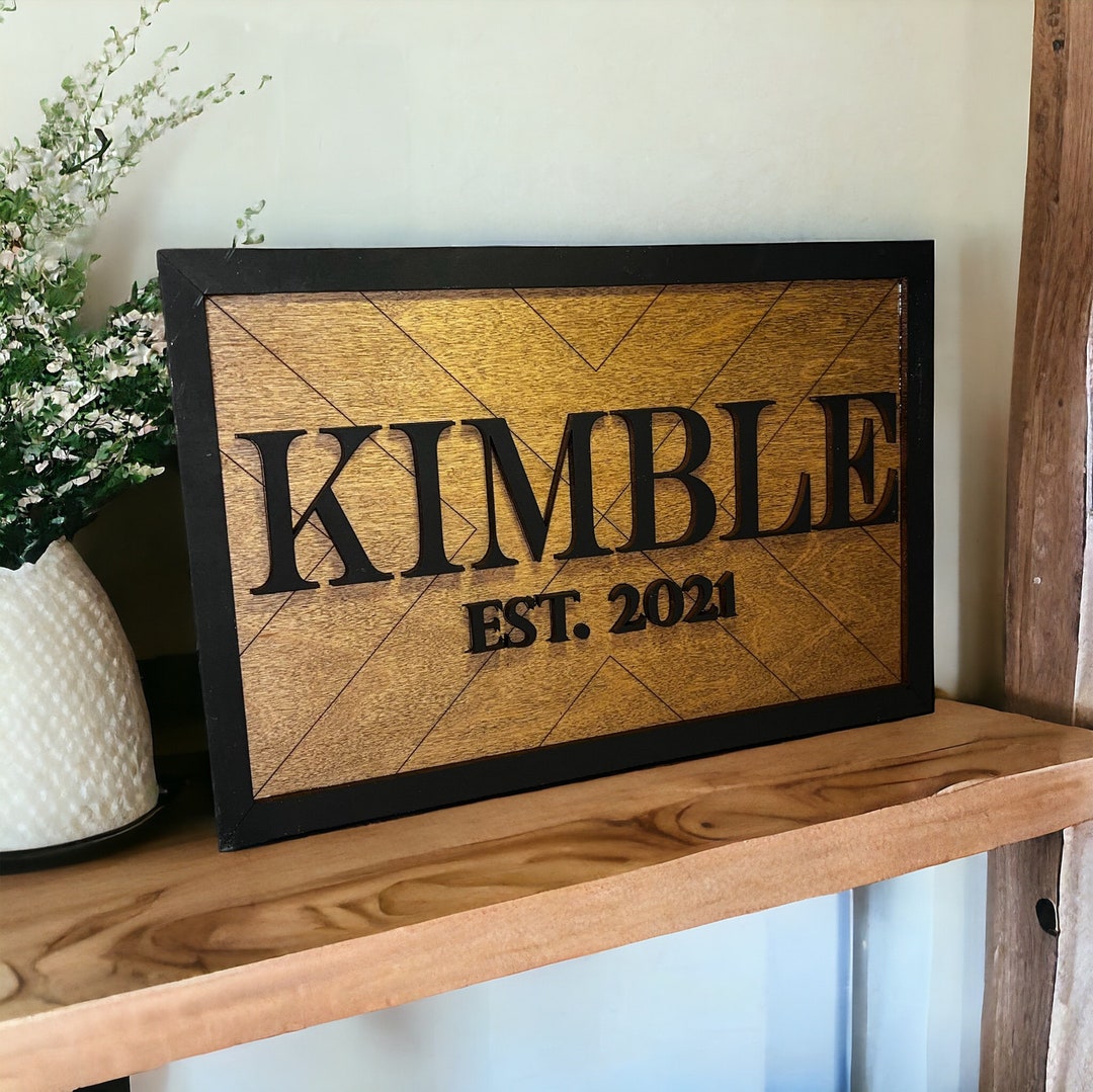 Custom Name Rustic Modern Farmhouse Wooden Sign Personalized Name Sign ...