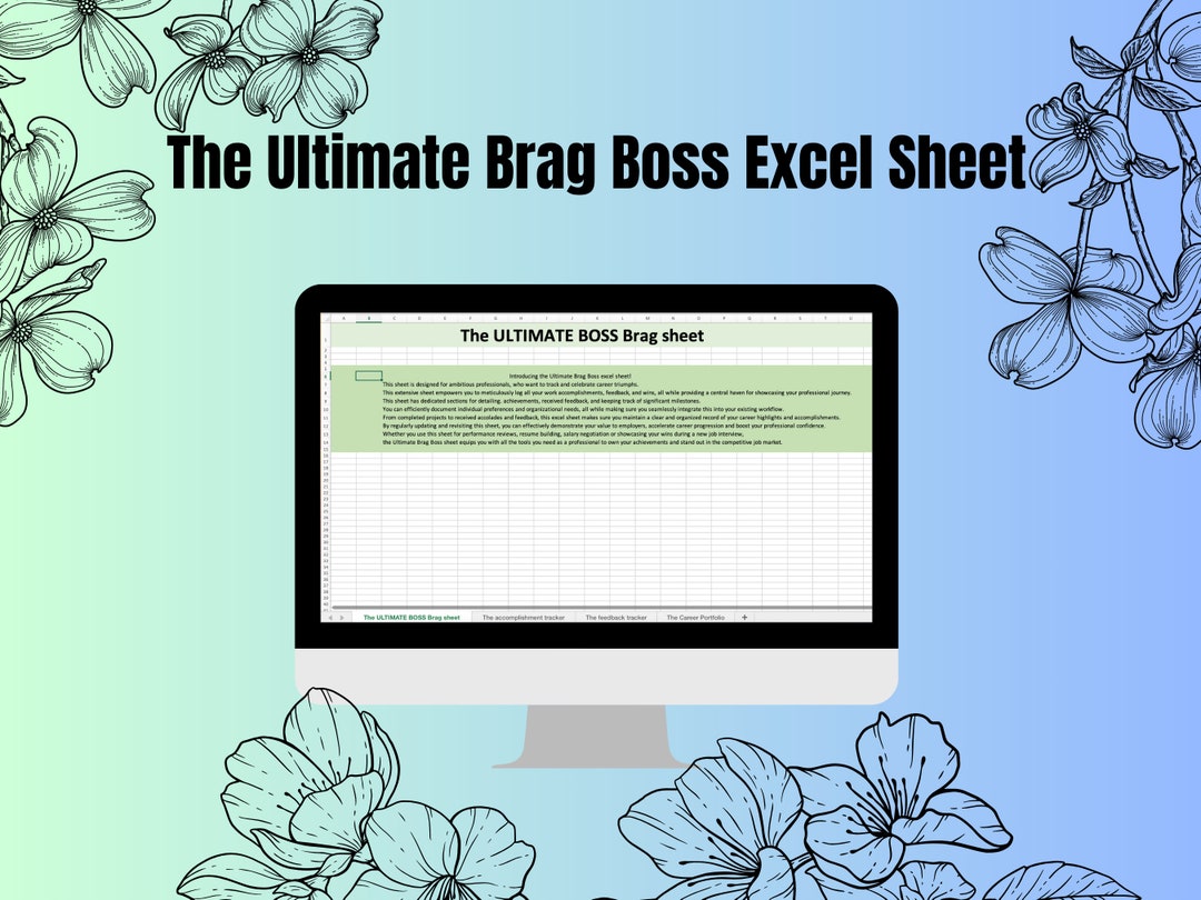 The Ultimate Boss Brag Excel Sheet - Etsy