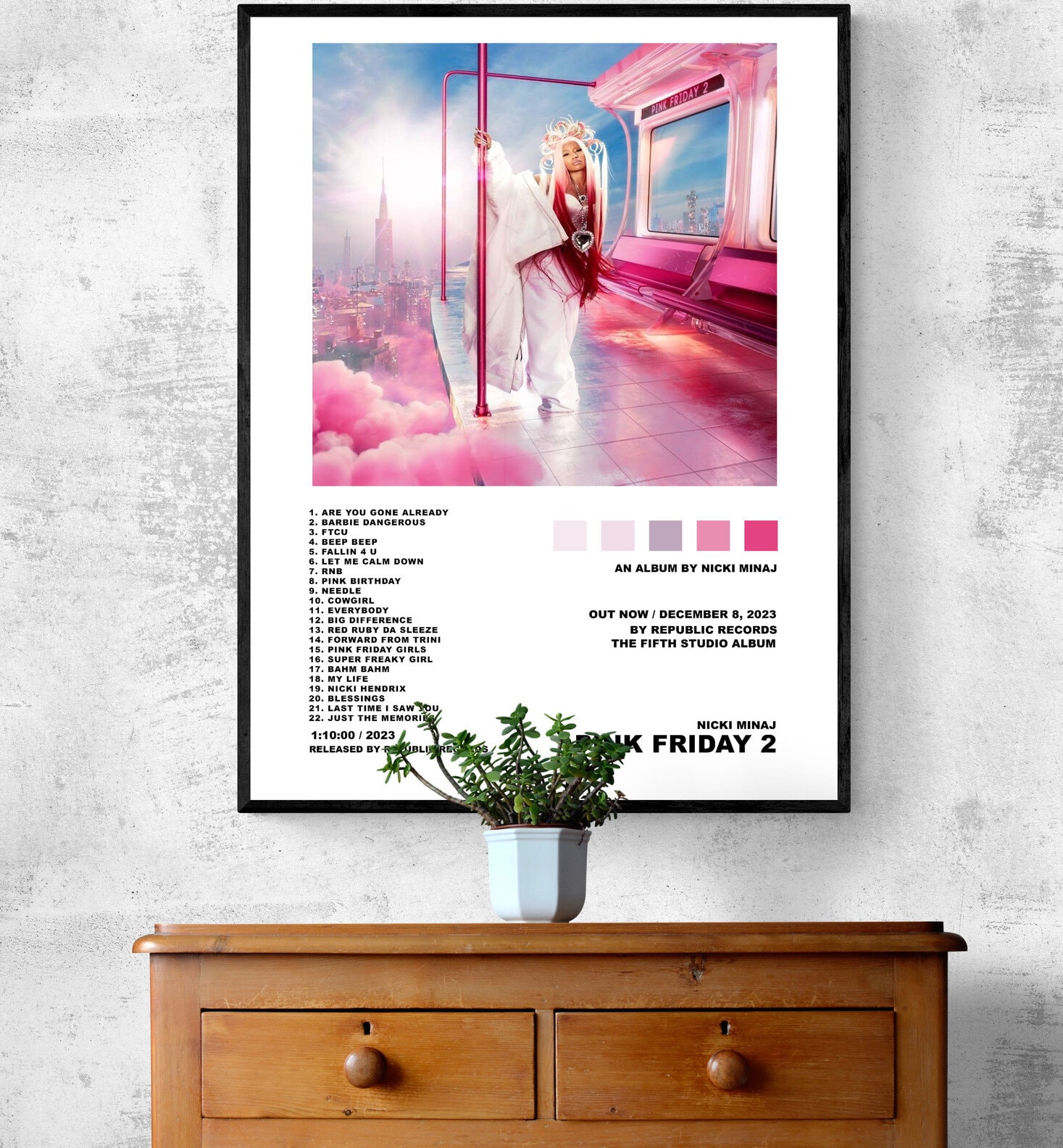 Nicki Minaj Pink Friday 2 Album Poster, Nicki Minaj Album Poster ...