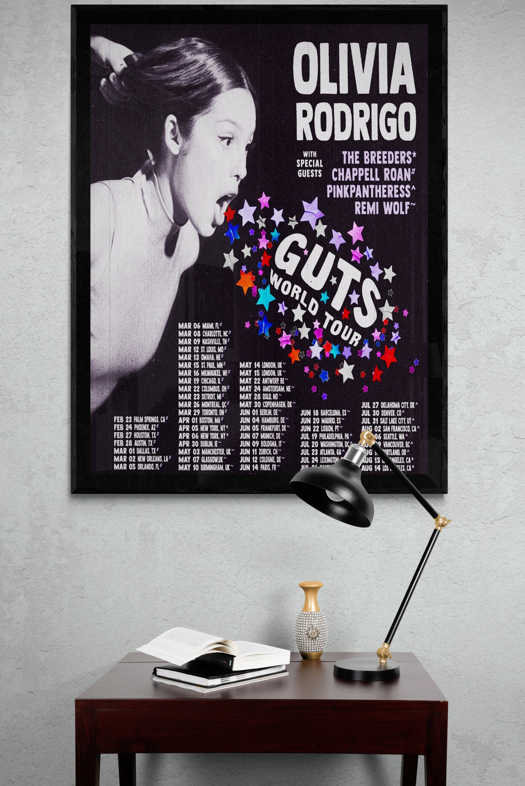 Olivia Rodrigo Guts World Tour Poster 002, Guts Album Poster, Guts Tour ...
