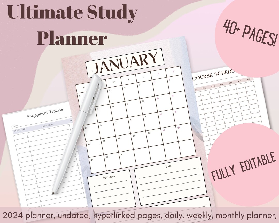 2024 Academic Digital Planner Dated Digital Planneripadsamsung Planner ...