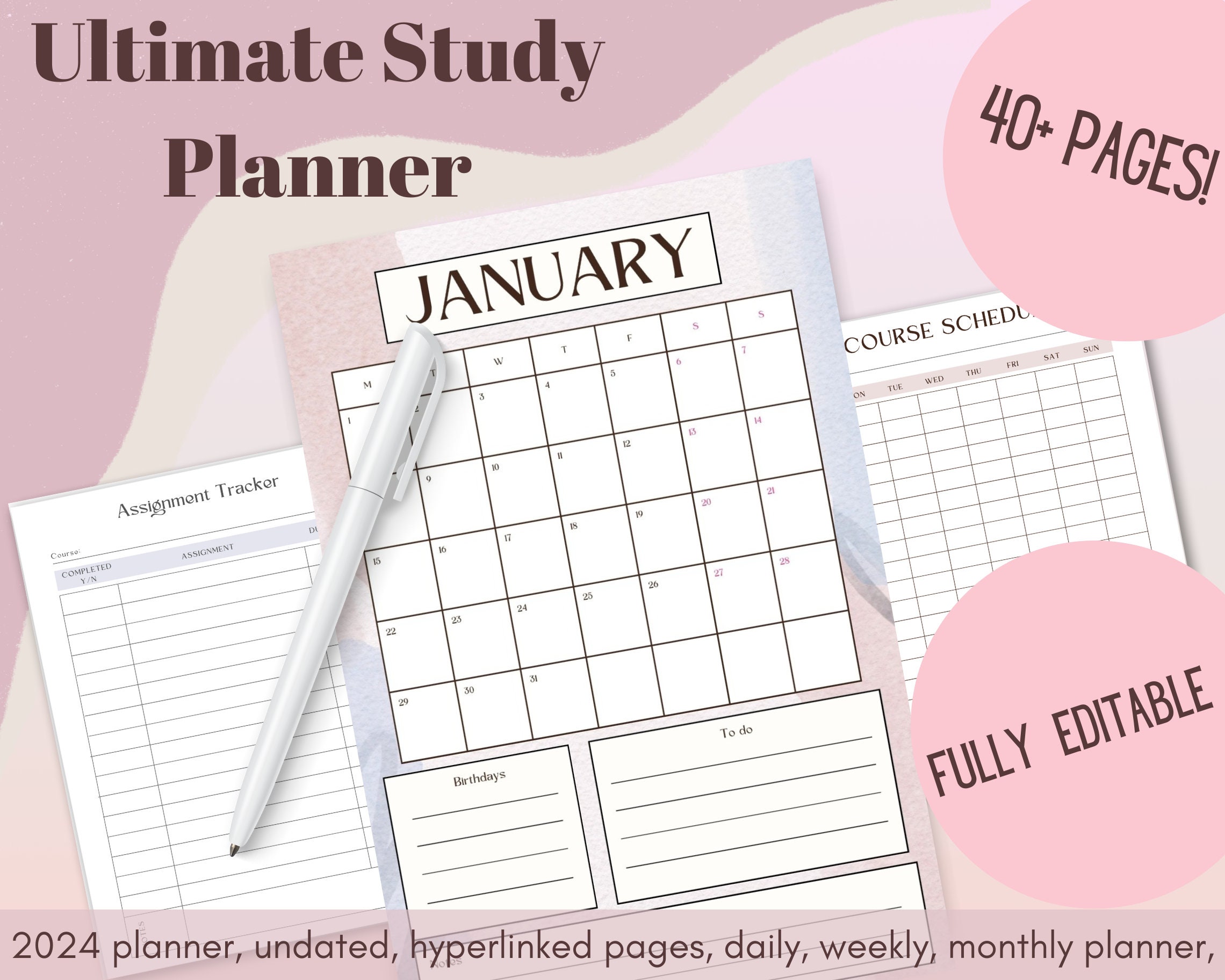 2024 Academic Digital Planner Dated Digital Planneripadsamsung Planner ...