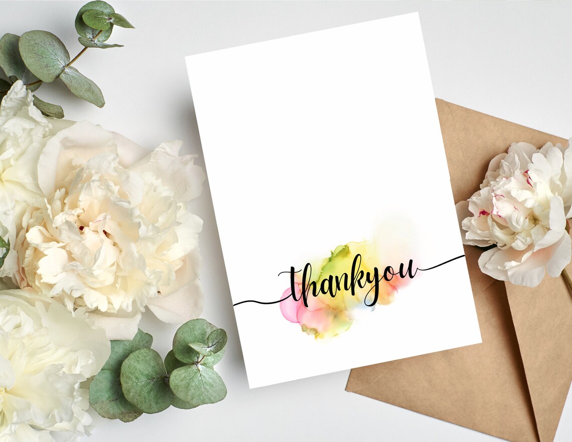 Printable Thank You Card, Instant Download, Thank You Greeting Card ...