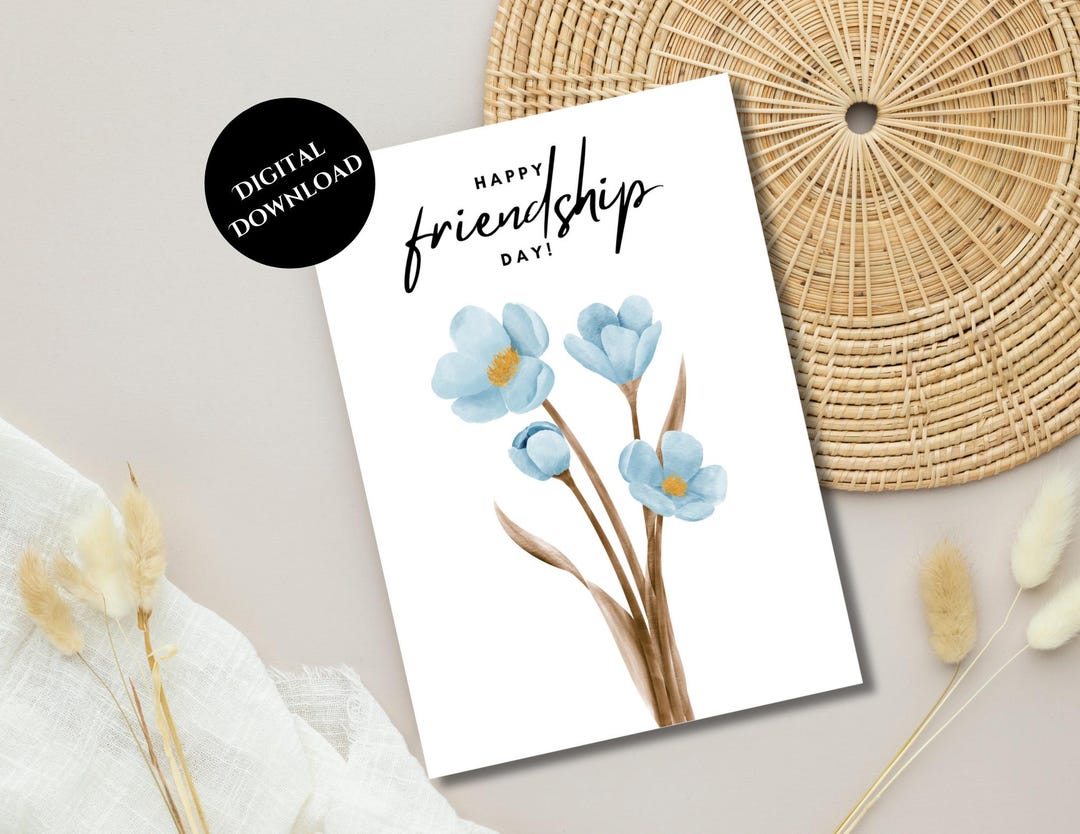 Printable Friendship Day, Instant Download, Friends Greeting Card, Card ...
