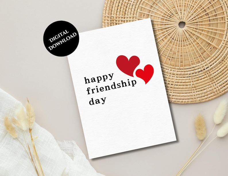 Printable Friendship Day, Instant Download, Friends Greeting Card, Card ...