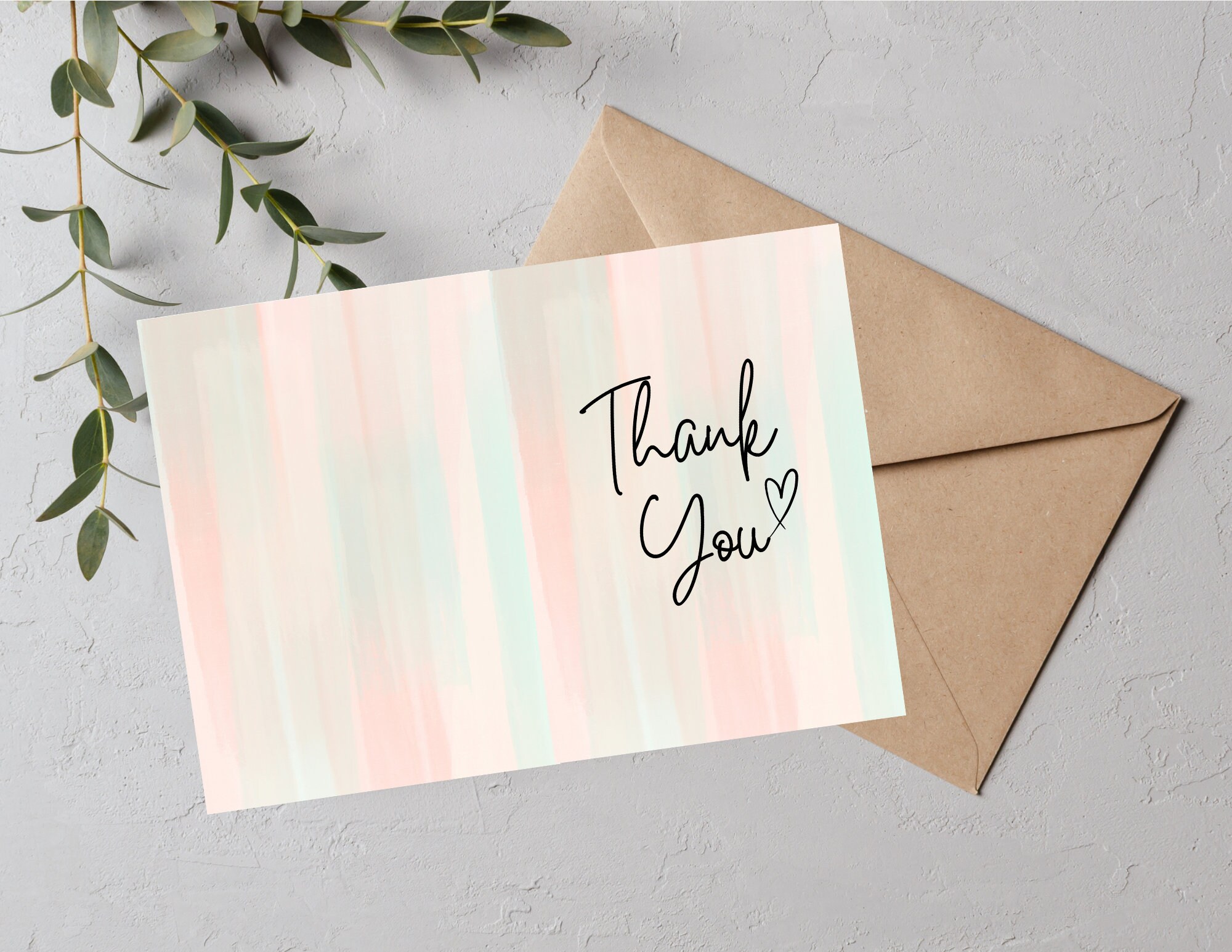Printable Thank You Card, Instant Download, Thank You Greeting Card ...