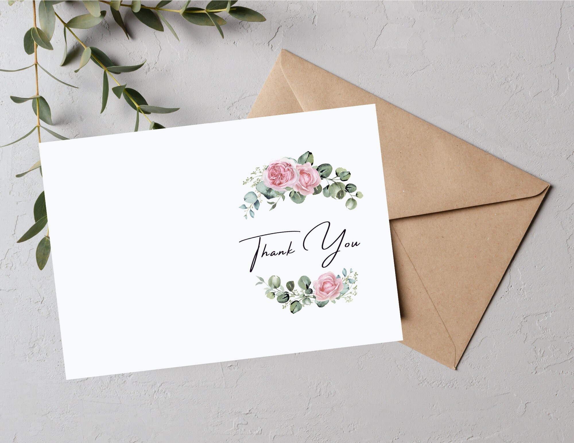 Printable Thank You Card, Instant Download, Thank You Greeting Card ...