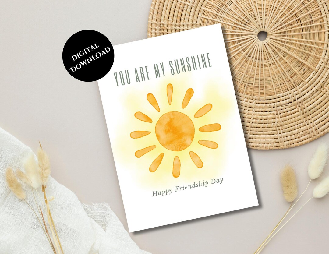 Printable Friendship Day, Instant Download, Friends Greeting Card, Card ...