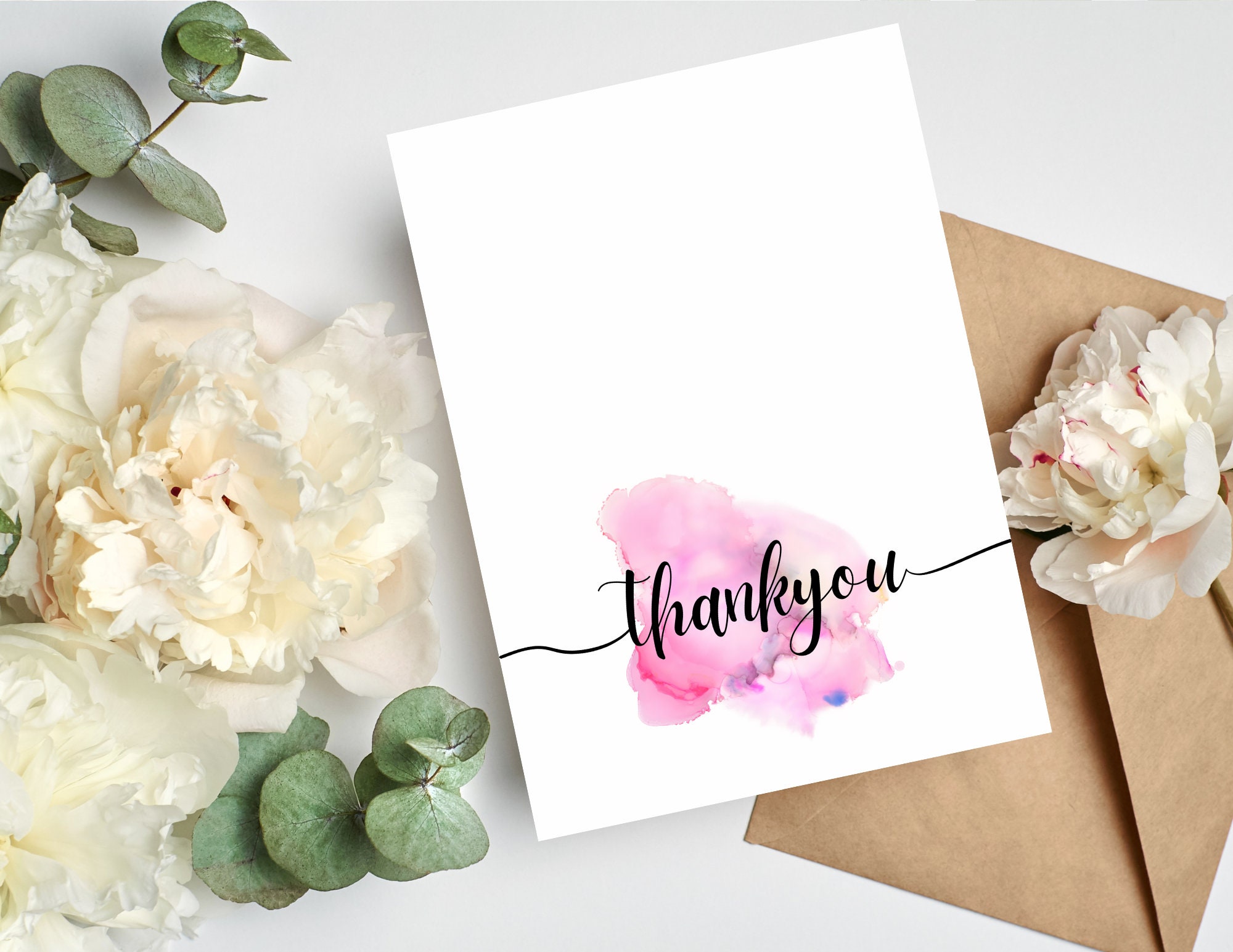 Printable Thank You Card, Instant Download, Thank You Greeting Card ...