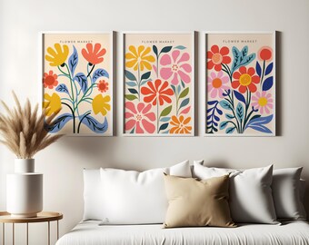 Botanical Abstract Flower Market Digital Set of 15 Wall Art Prints - Etsy