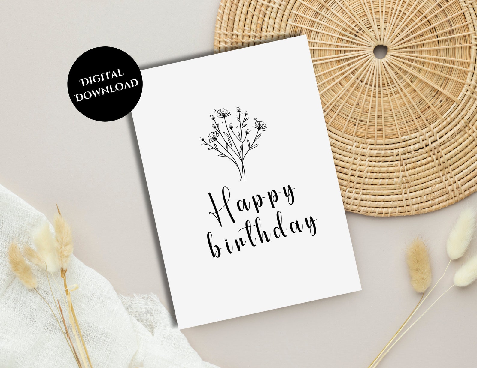 Printable Birthday Card | Instant Download PDF/JPG | Greeting Card ...