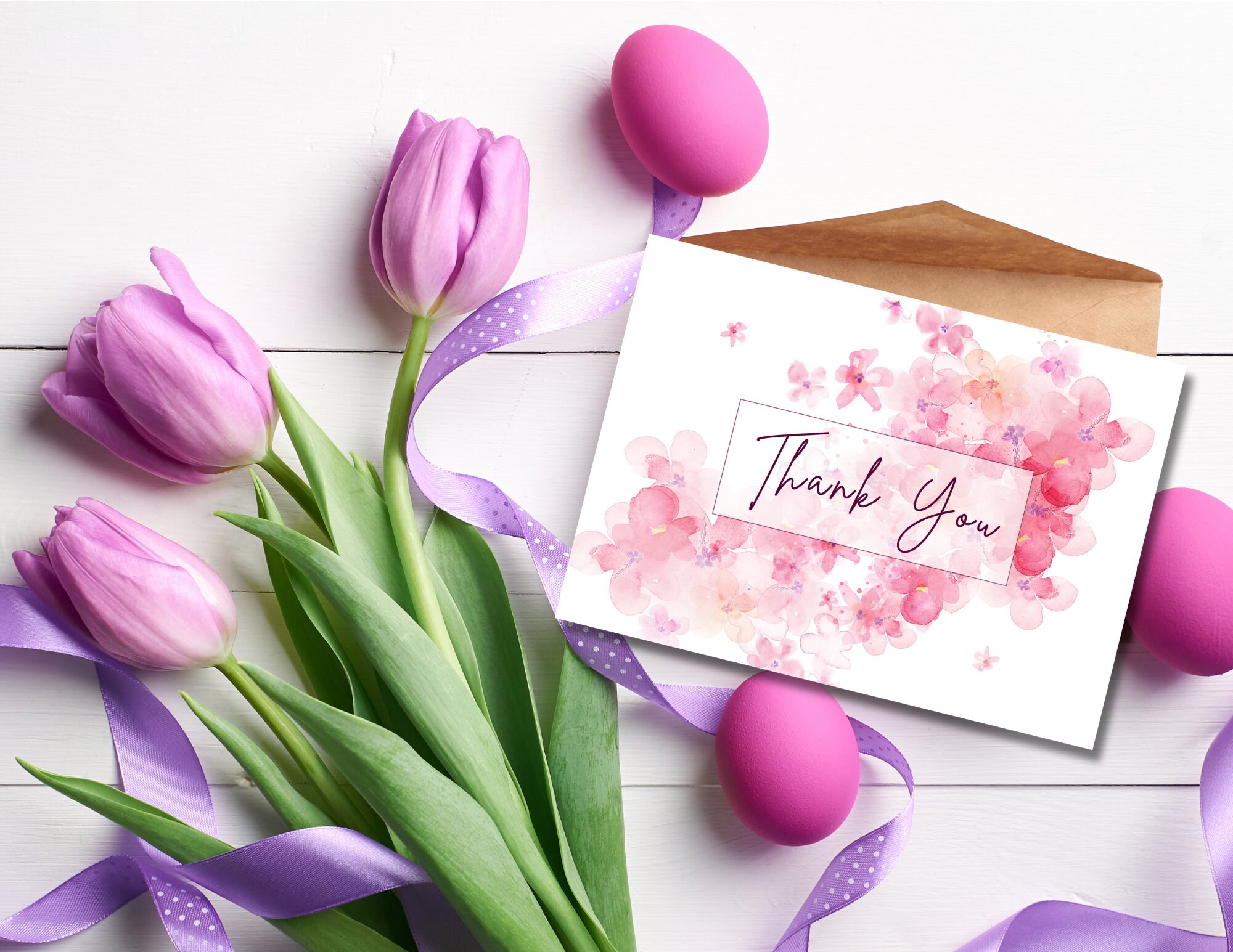 Printable Thank You Card, Instant Download, Thank You Greeting Card ...