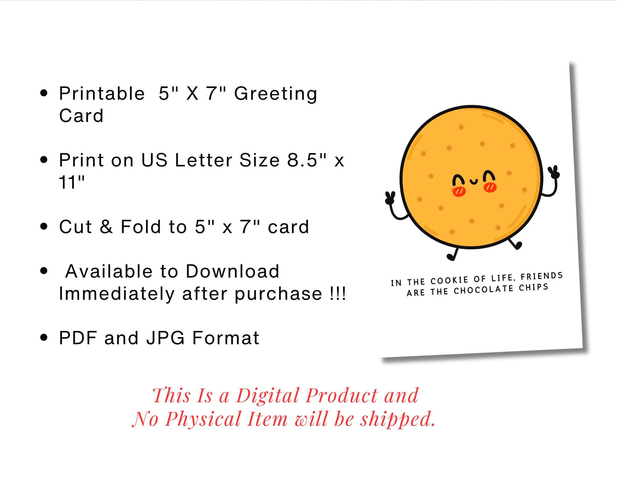 Printable Friendship Day, Instant Download, Card for Best Friend ...