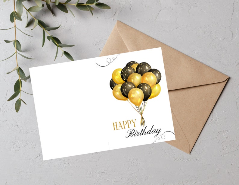 Printable Birthday Cards, Instant Download, Happy Birthday Greeting Card, Print at Home, Digital ...