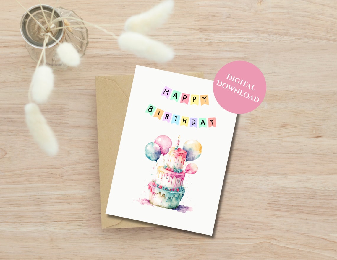 Printable Birthday Card | Instant Download PDF/JPG | Greeting Card ...