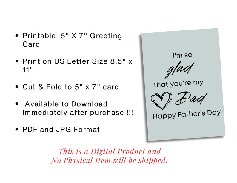 Father's Day Card, for Dad, Gift for Dad, Digital Father's Day Card ...