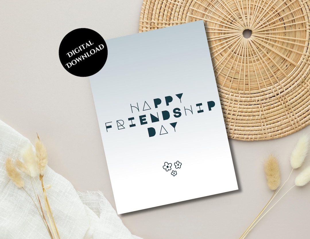 Printable Friendship Day, Instant Download, Friends Greeting Card, Card ...