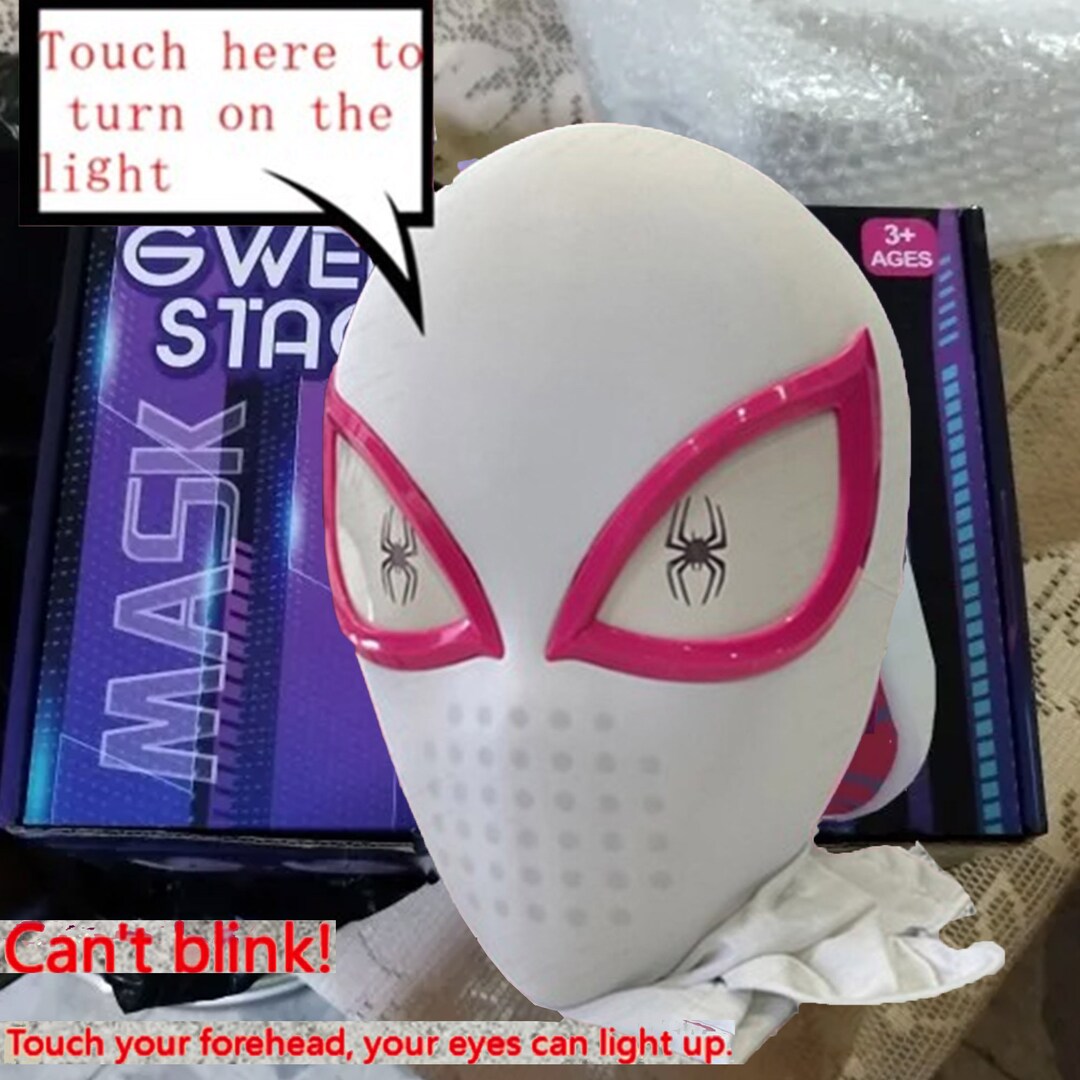 Spider-man Gwen Mask With 3D Lenses Movable Eyes,romote Control Eyes ...