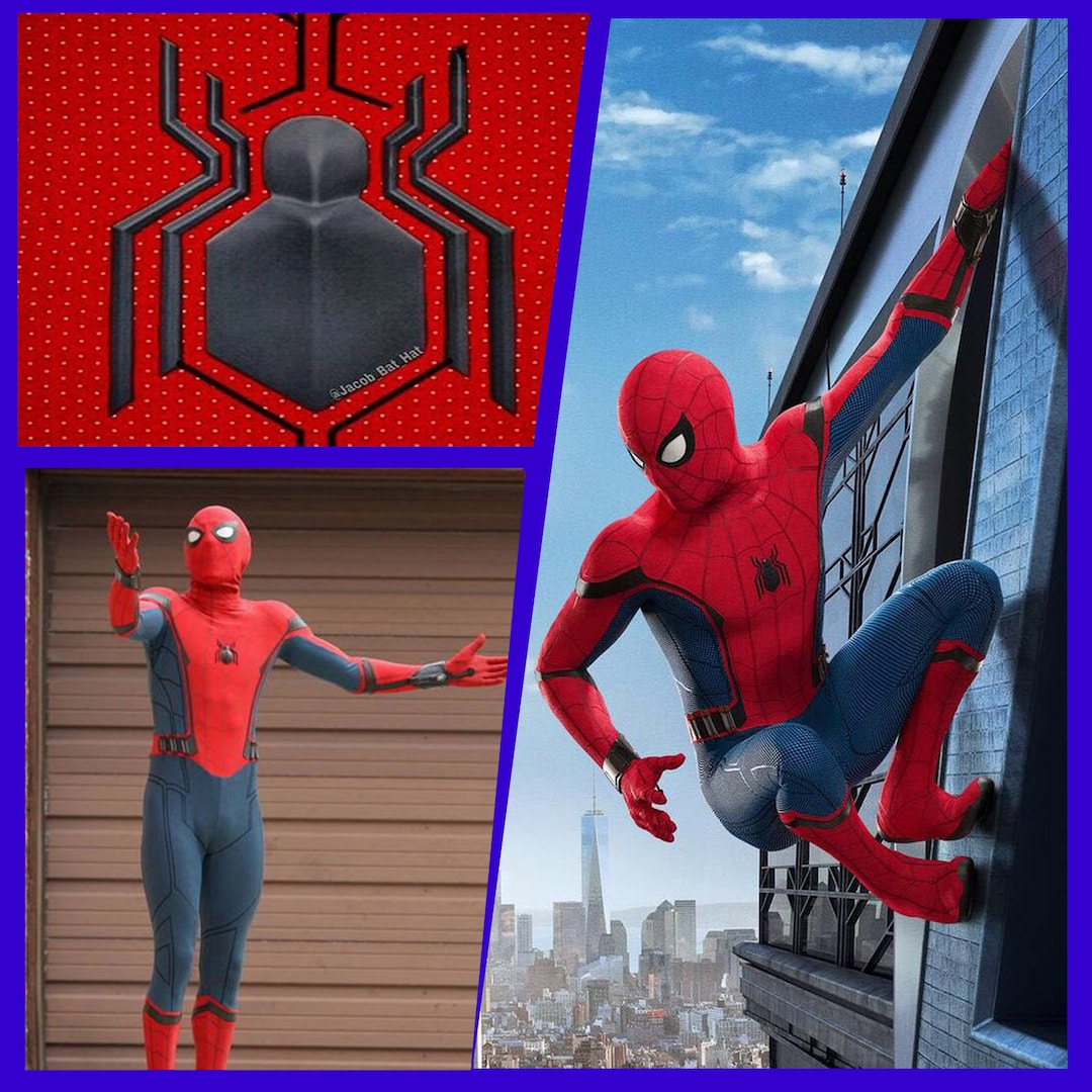 No Way Home Spider Suit Black and Red Costume Detached Mask Adult ...