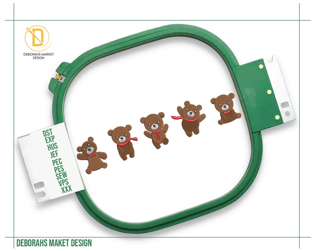 Mini Teddy Bears Machine Embroidery Design (digital Download) - Etsy