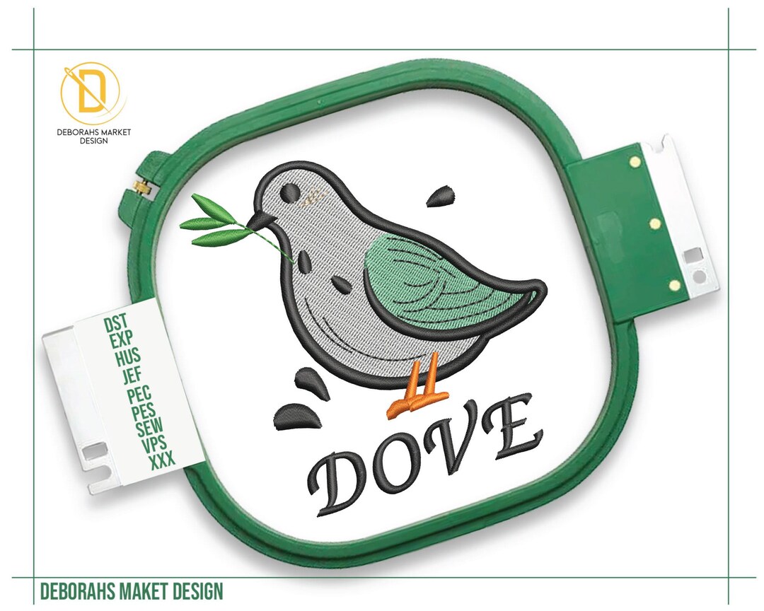 Dove Bird Embroidery Design: Pigeon Machine Embroidered Pattern ...