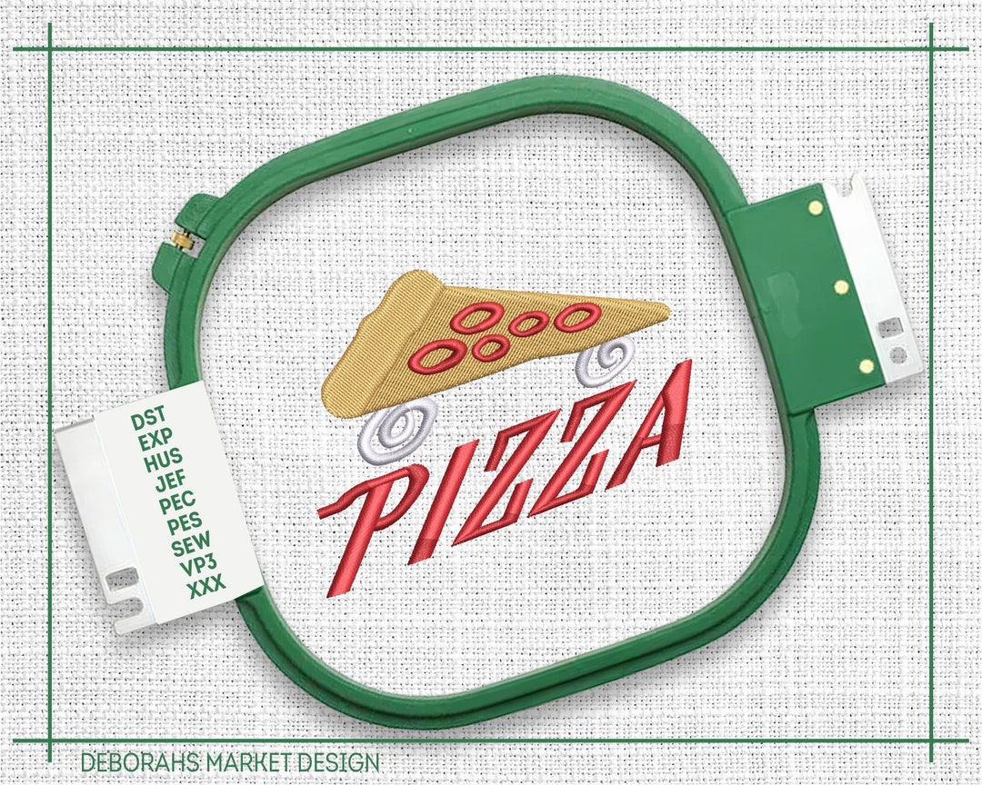 Pizza Slice Monogram Embroidery, Pizza Design Digital Machine ...