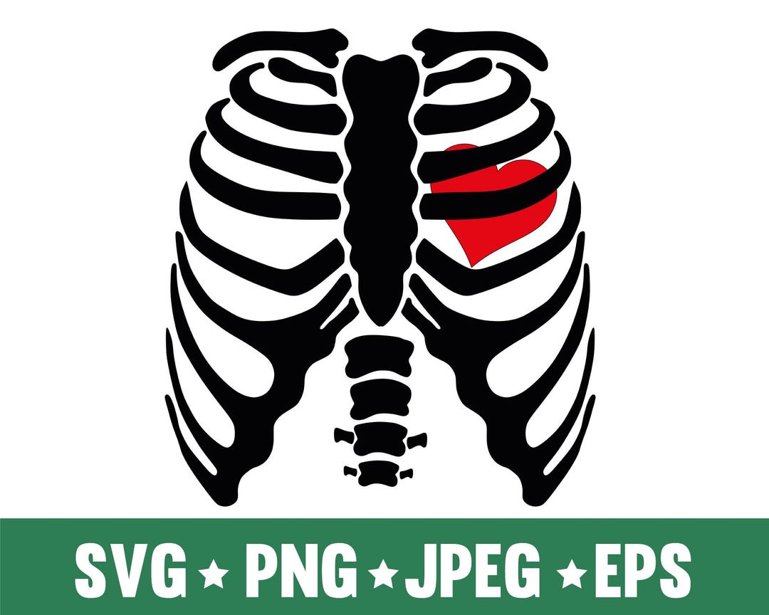 Rib Cage With Heart SVG PNG, Scalable Image for Baby or Adult ...