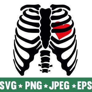 Rib Cage With Heart SVG PNG, Scalable Image for Baby or Adult ...
