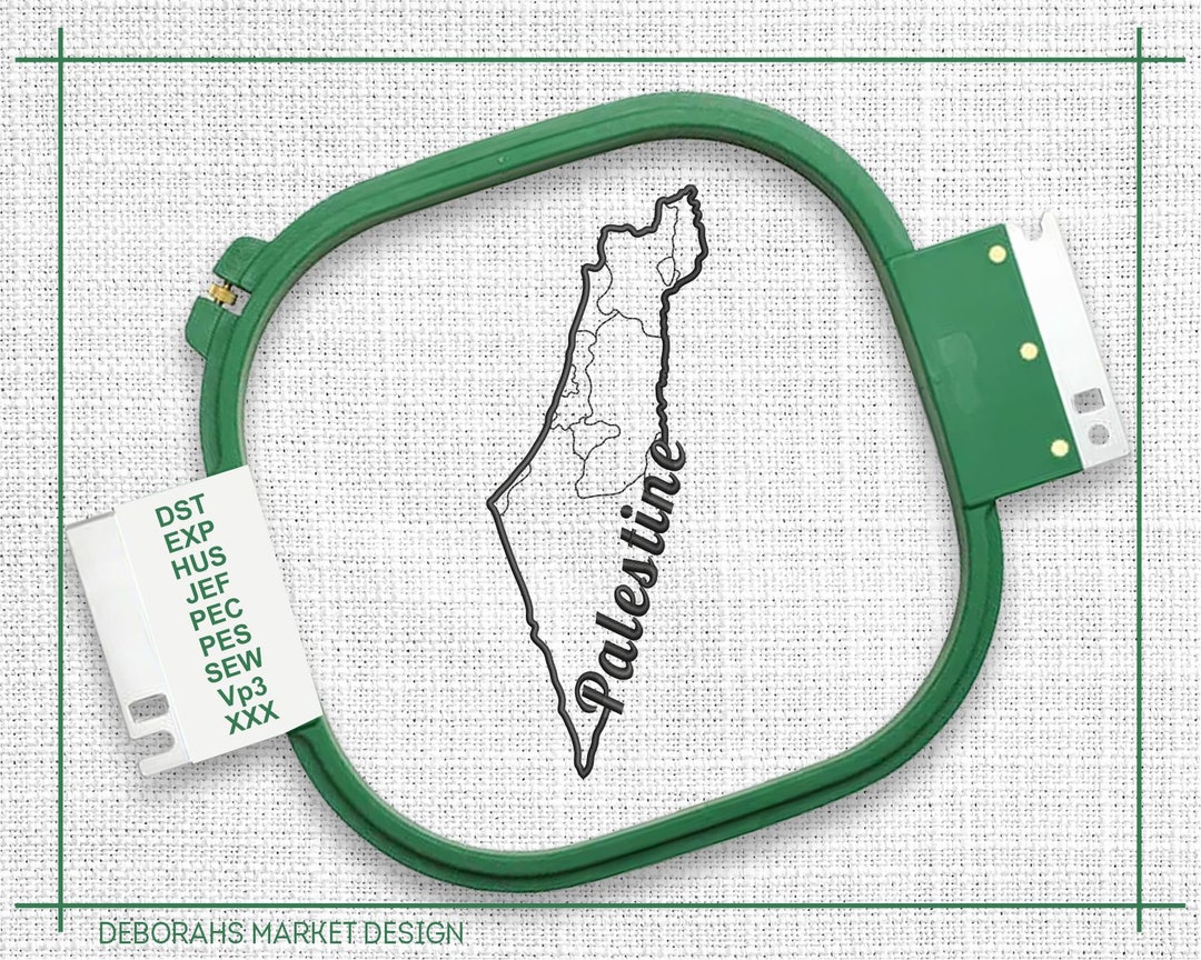 Embroidery Palestine Map Design, Outline Map Palestine Machine ...