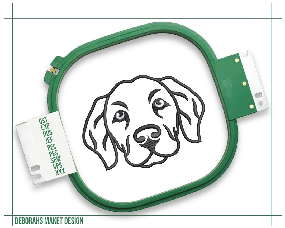 Labrador Dog Embroidery Design, Labrador Face Machine Embroidery, Pets ...