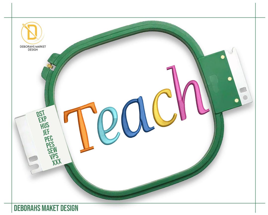 Teach Embroidery, Teacher Machine Embroider Design, Elementary Middle ...