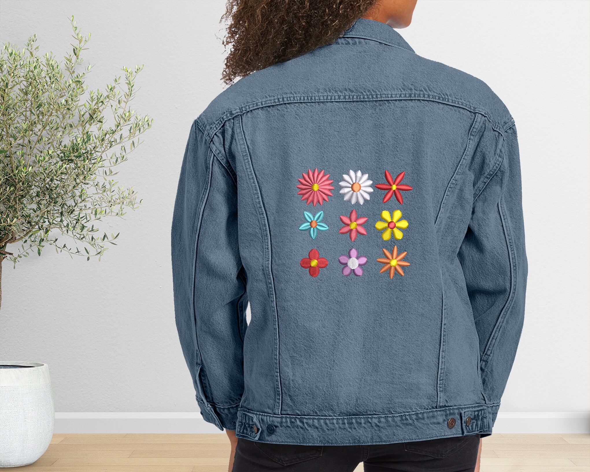 Mini Digital Flowers Embroidered Design, Aesthetic Flower Machine ...