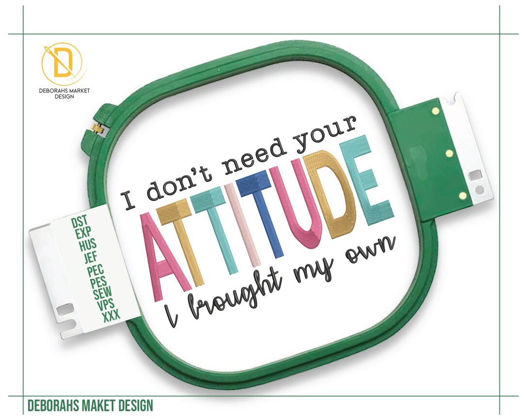 Sarcastic Attitude Embroidery Design: Funny Machine File (digital ...