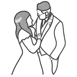 Custom Line Art Portrait Machine Embroidery, Outline Sketch From Photo ...