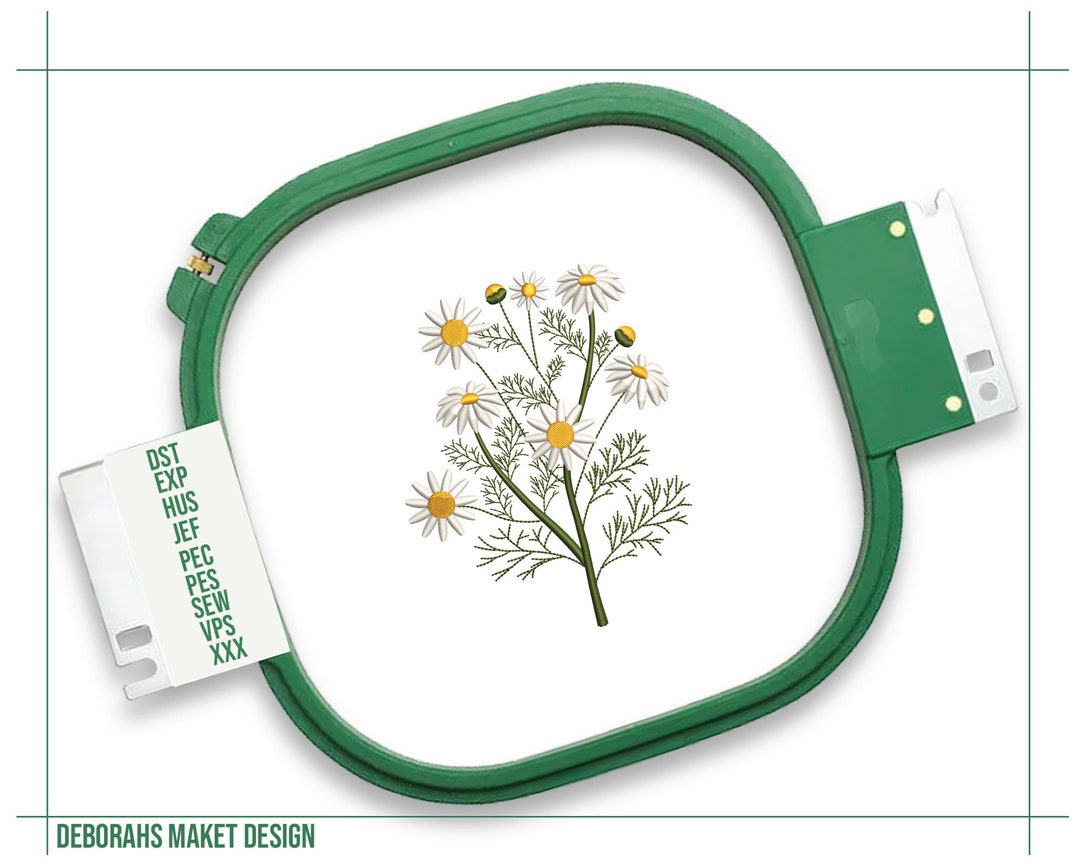 Daisy Flower Embroidery Design, Digital Machine Embroidery Design ...