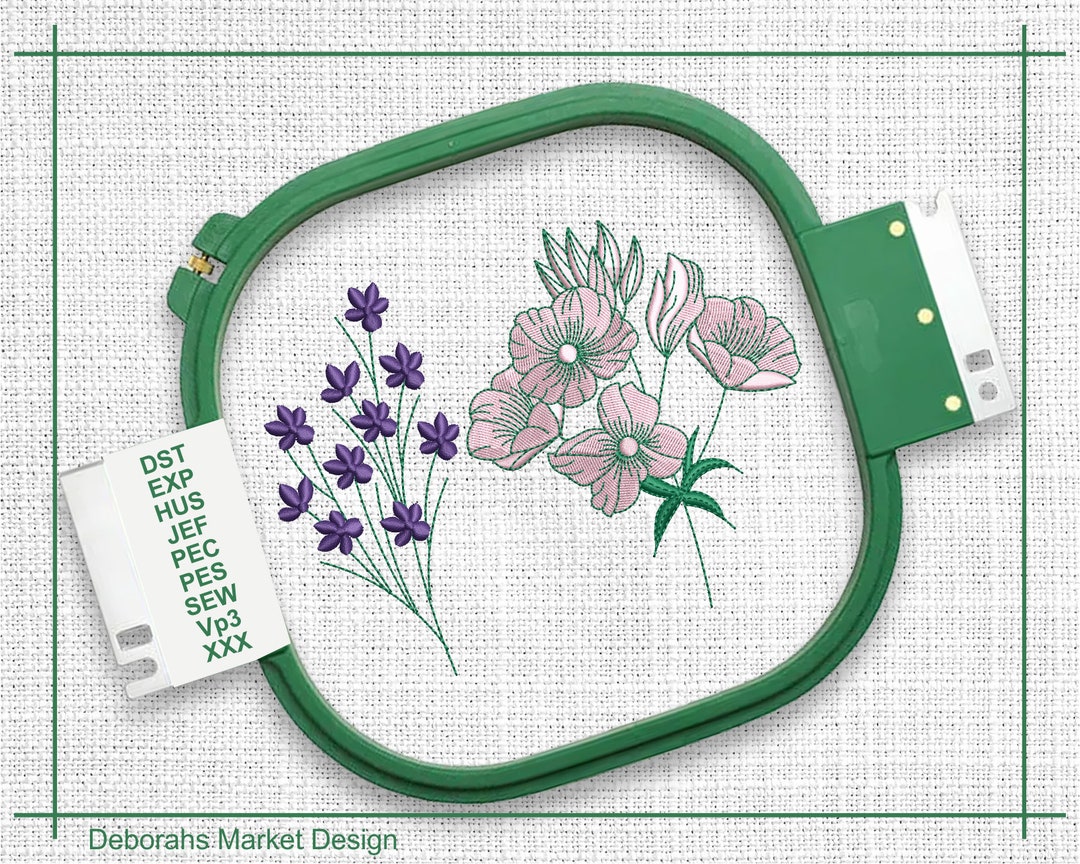 February Birth Month Flower Embroidery, Primrose Machine Embroidery ...