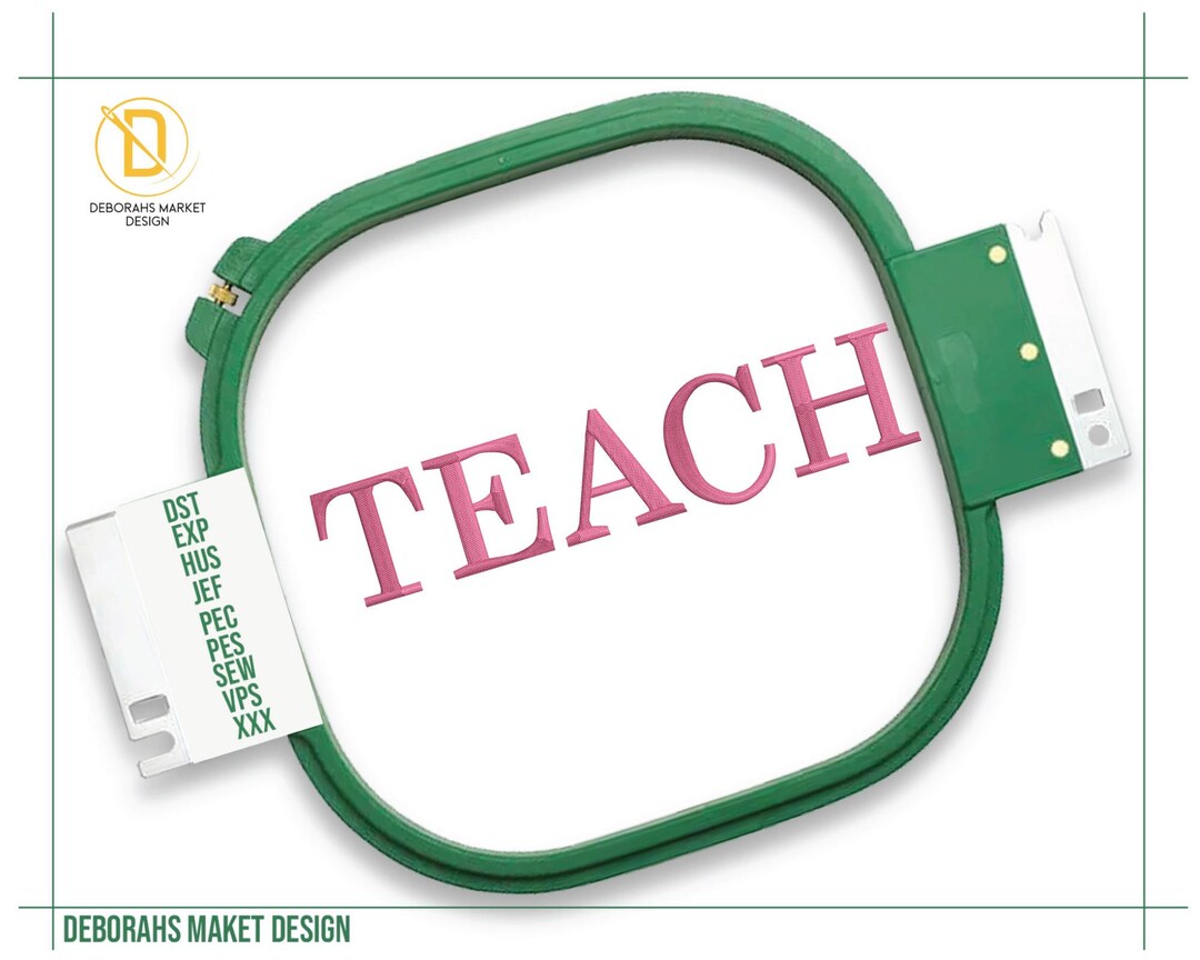 TEACH Embroidery Design, Machine Embroidered Pattern, Teacher ...