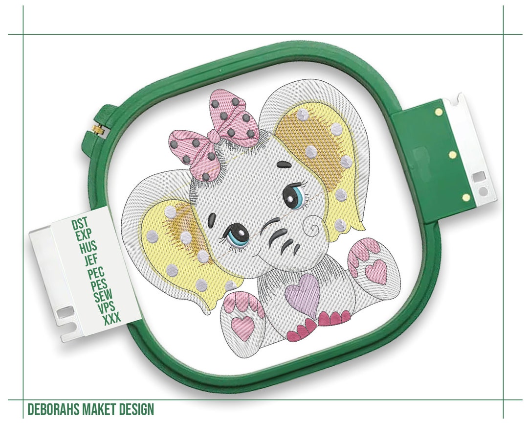 Baby Elephant Embroidery, Circus Baby Elephant Machine Embroidery ...