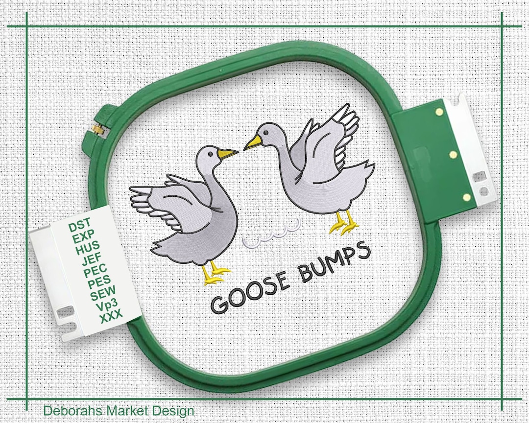 Goose Bumps Embroidery File, Funny Goose Machine Embroidery ...