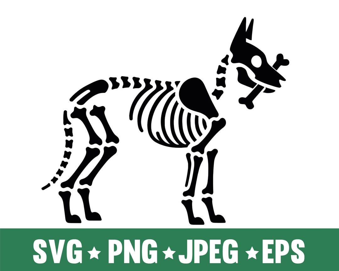 Dog Skeleton SVG Png, Hand-drawn Dog Skeleton for Printing and ...