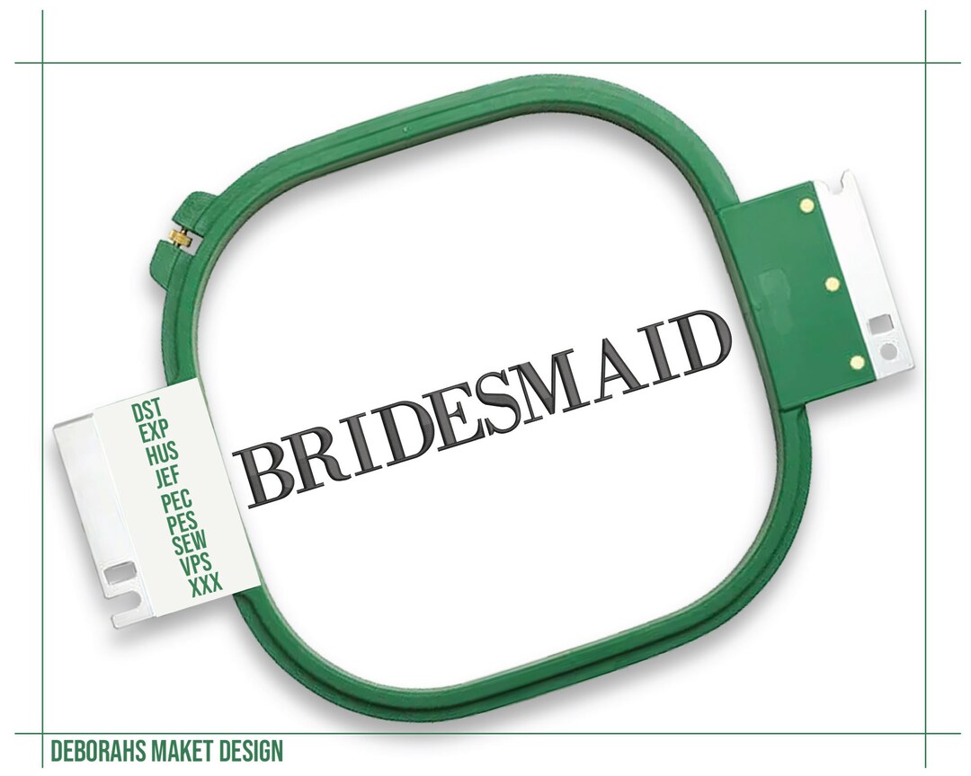 Bridesmaid Text Embroidery Design, Bridal Party Machine Embroidery ...