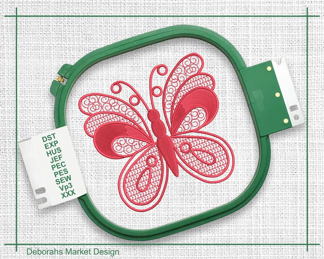 Butterfly Embroidery Design, Butterfly Machine Embroidery File, Digital ...