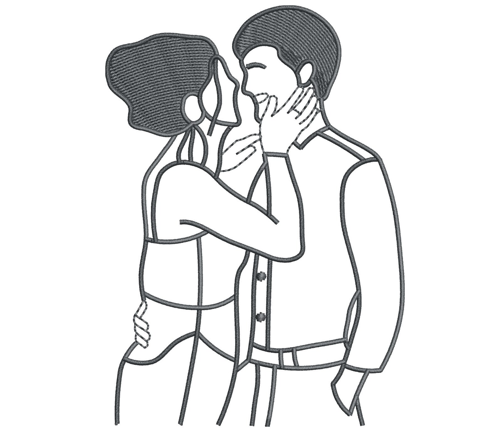 Custom Line Art Portrait Machine Embroidery, Outline Sketch From Photo ...