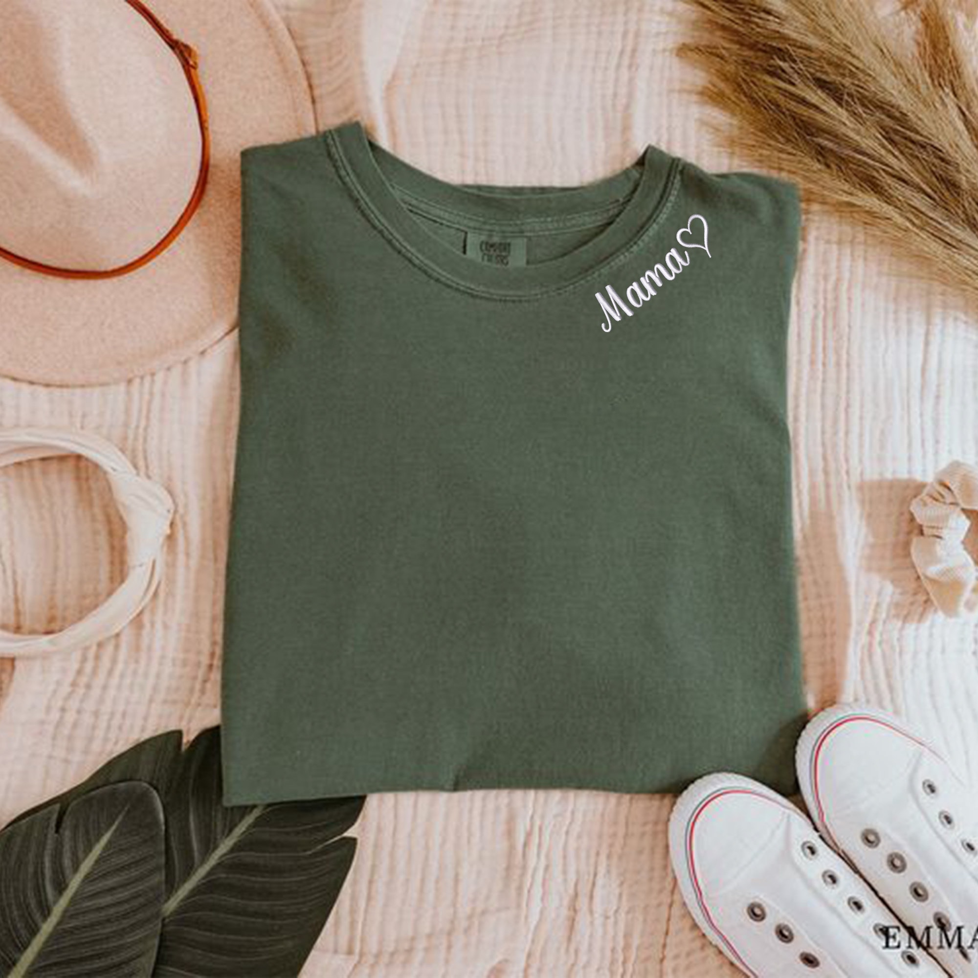 Mama Heart Collar Embroidery Design, Mama Neckline Machine Embroidery ...