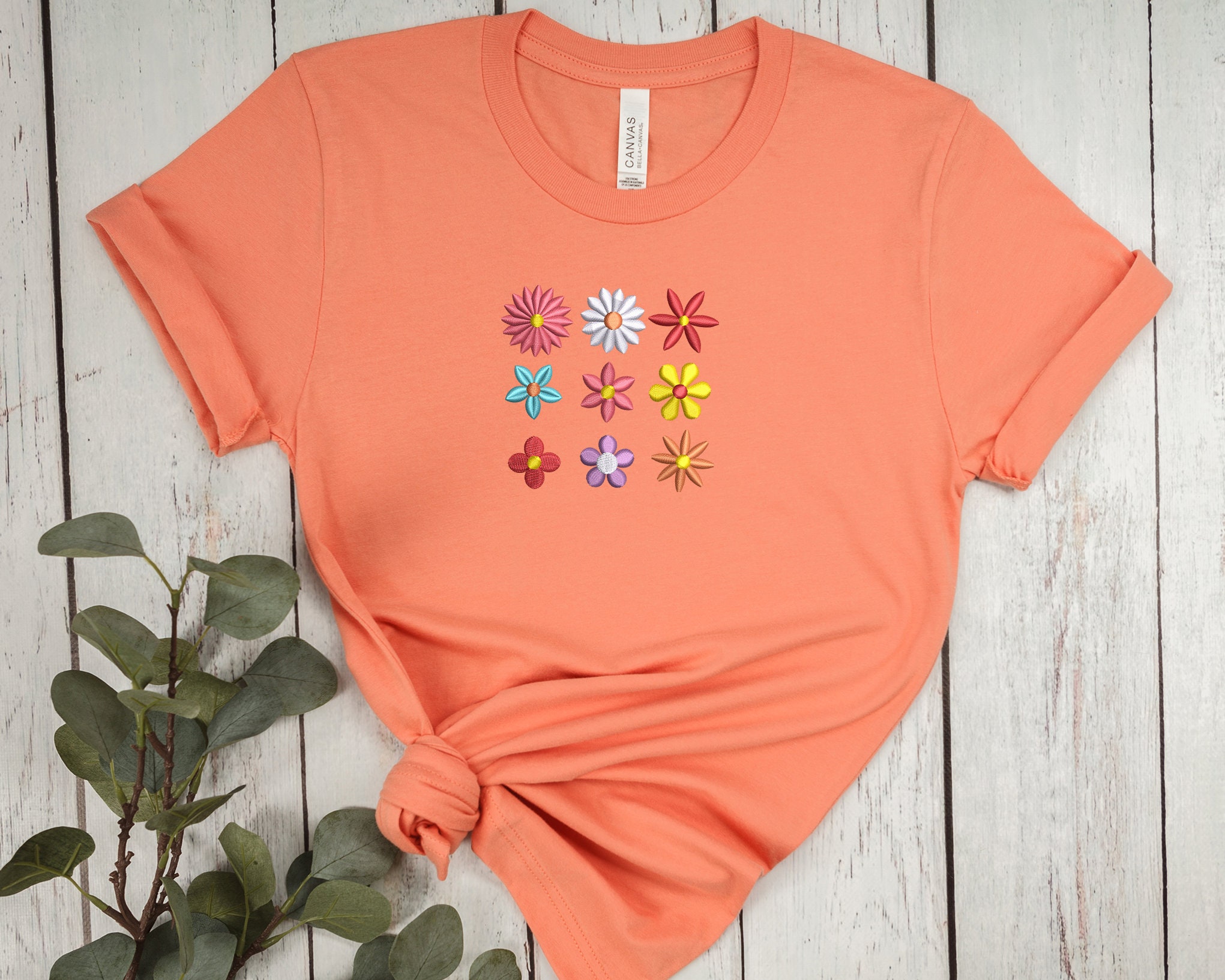 Mini Digital Flowers Embroidered Design, Aesthetic Flower Machine ...