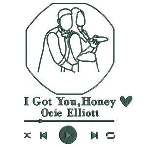 Custom Line Art Portrait Machine Embroidery, Outline Sketch From Photo ...