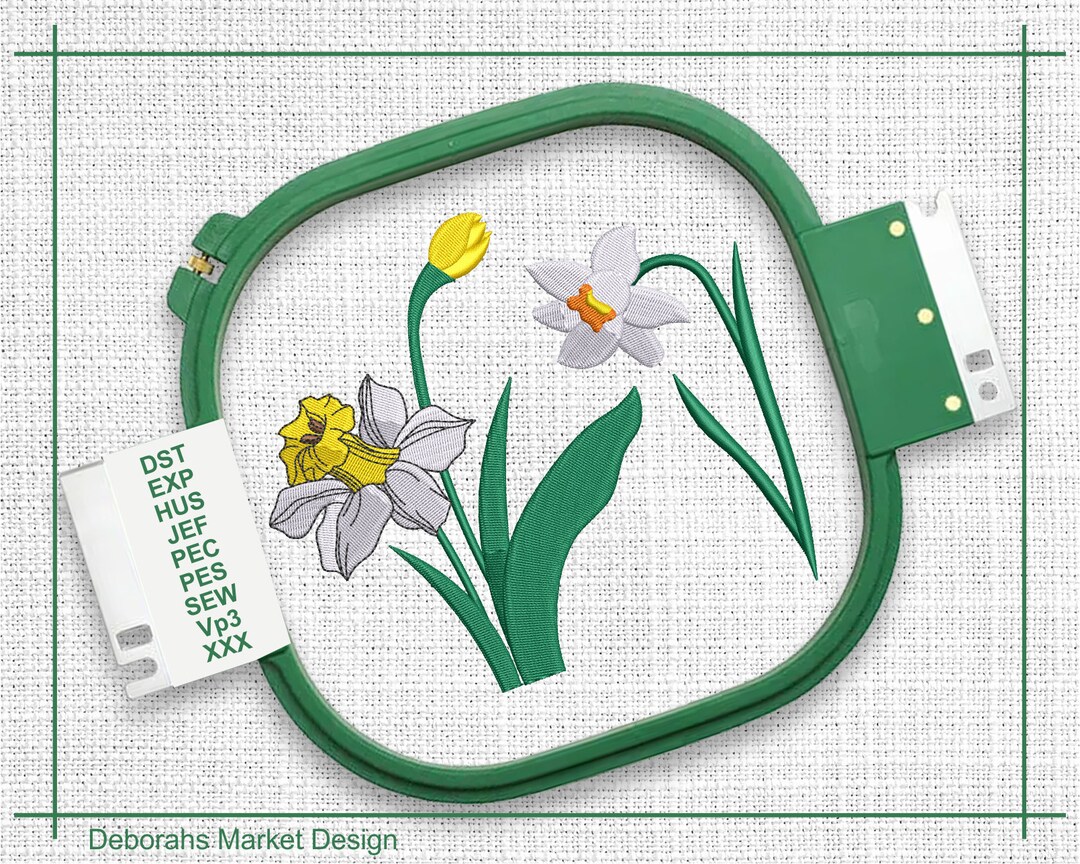 March Birth Month Flowers Embroidery, Summer Wildflowers, 3 Sizes ...