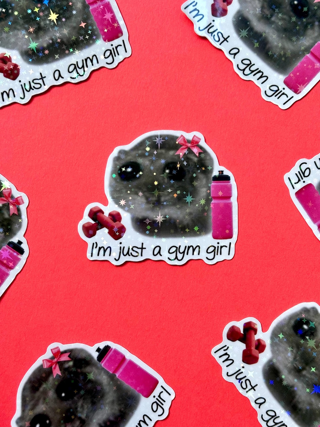 Sad Hamster I'm Just A Gym Girl Sticker, Sad Hammy Sticker for Water ...