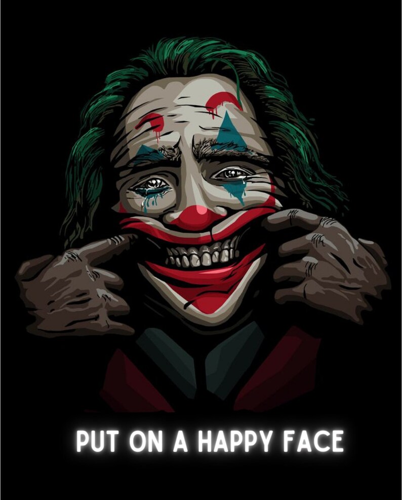 Joker Neon Put on A Happy Face - Etsy