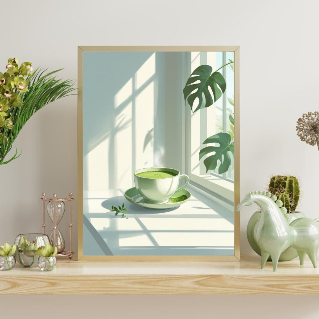 Matcha Wall Art Printable,matcha Latte Cup,digital Kitchen Artwork ...